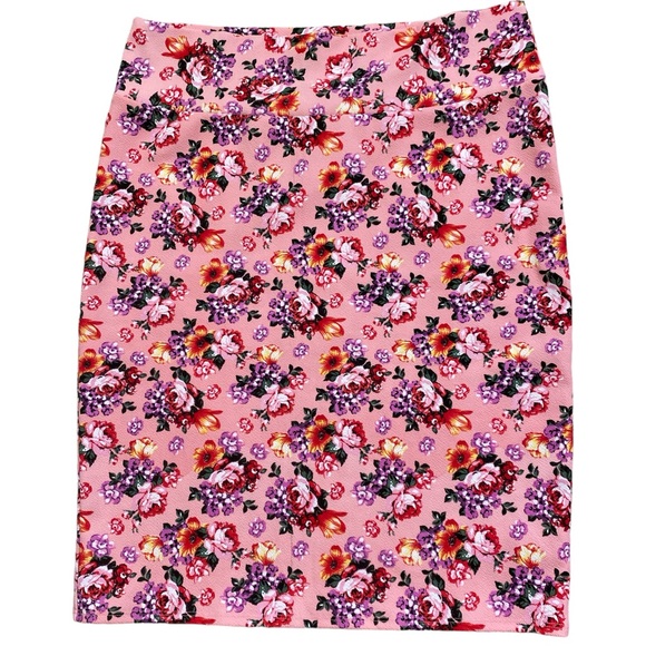 LuLaRoe | Skirts | Htf Lularoe Pink Floral Cassie Pencil Skirt | Poshmark